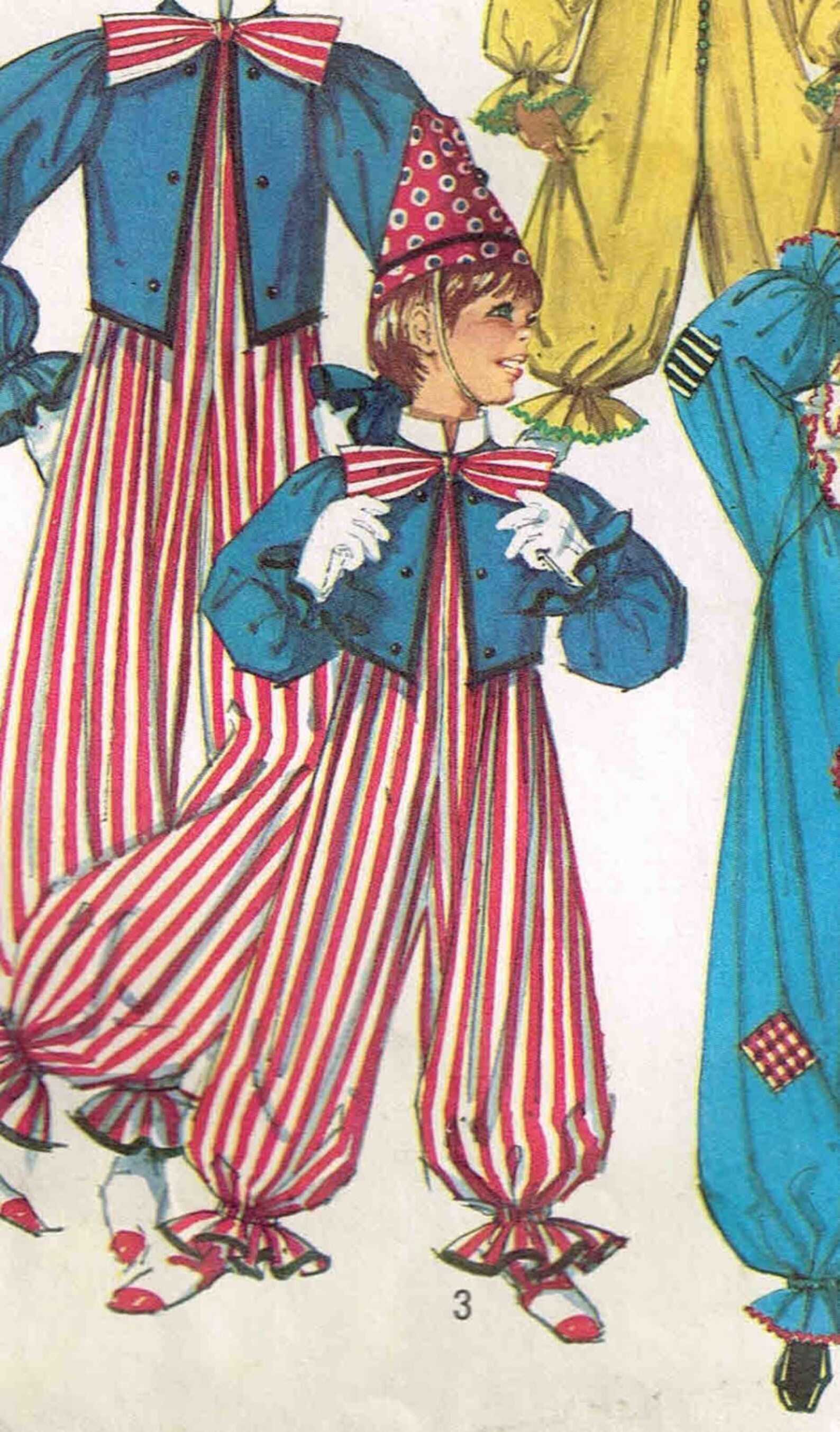 Sewing Pattern Clown Suit Hat Ruffled Neckline Bow-tie | Etsy