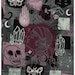Material Skelton Third Eye Purple, Pink Gray Halloween Fabric 100% ...