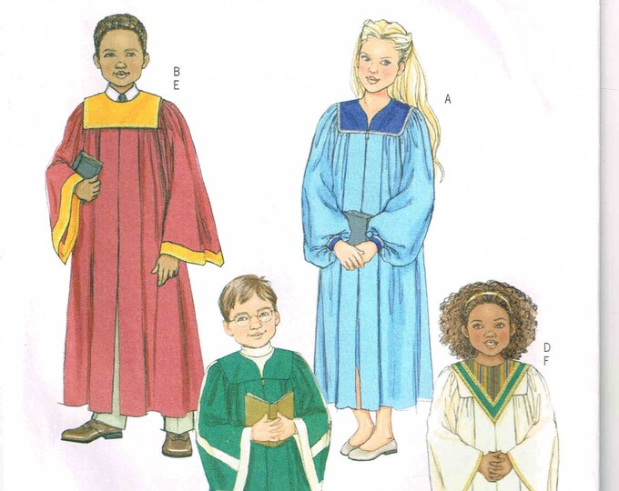 Sewing Pattern Child Choir Robe, Church Chorus Gown Girls Boys Children ...