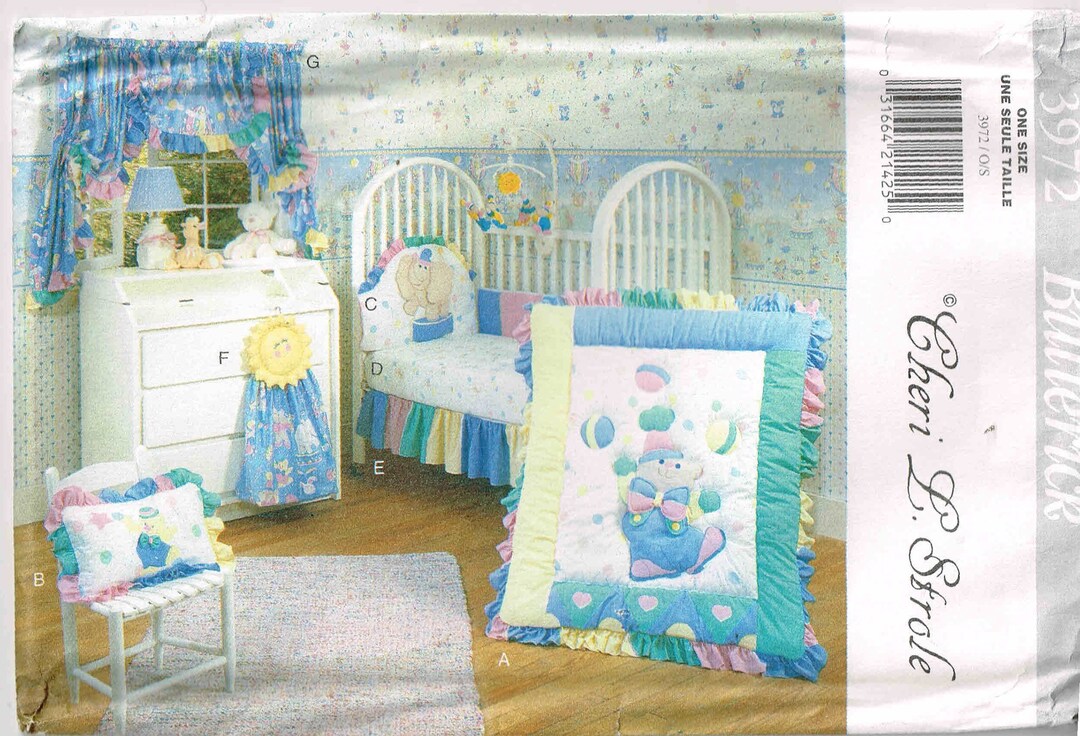 Sewing Pattern Circus Theme Quilt Blanket and Curtains, Diaper Stacker ...