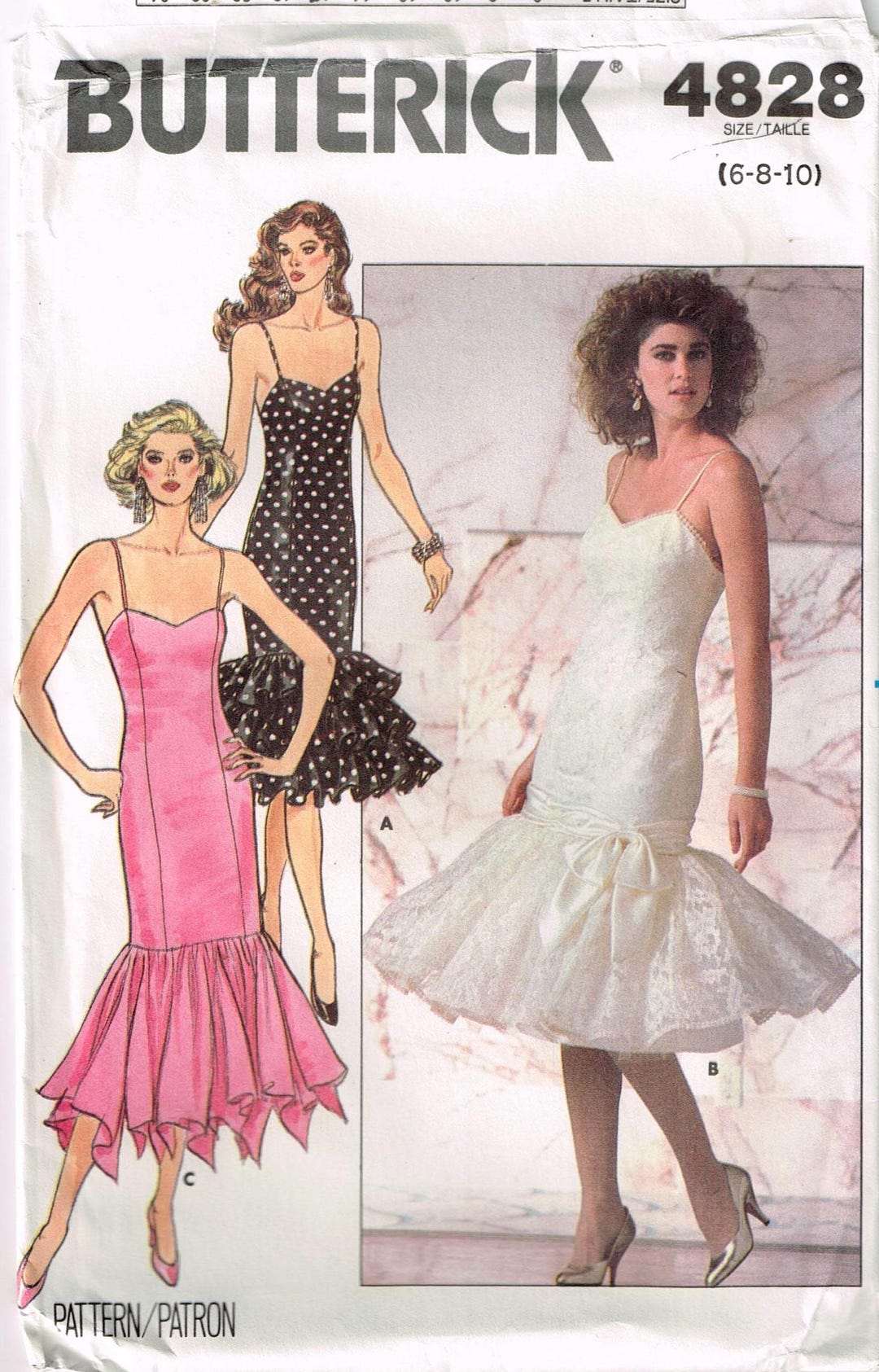 Sewing Pattern Butterick 4828 Misses Petite Close Fitting Dress. 1980s ...