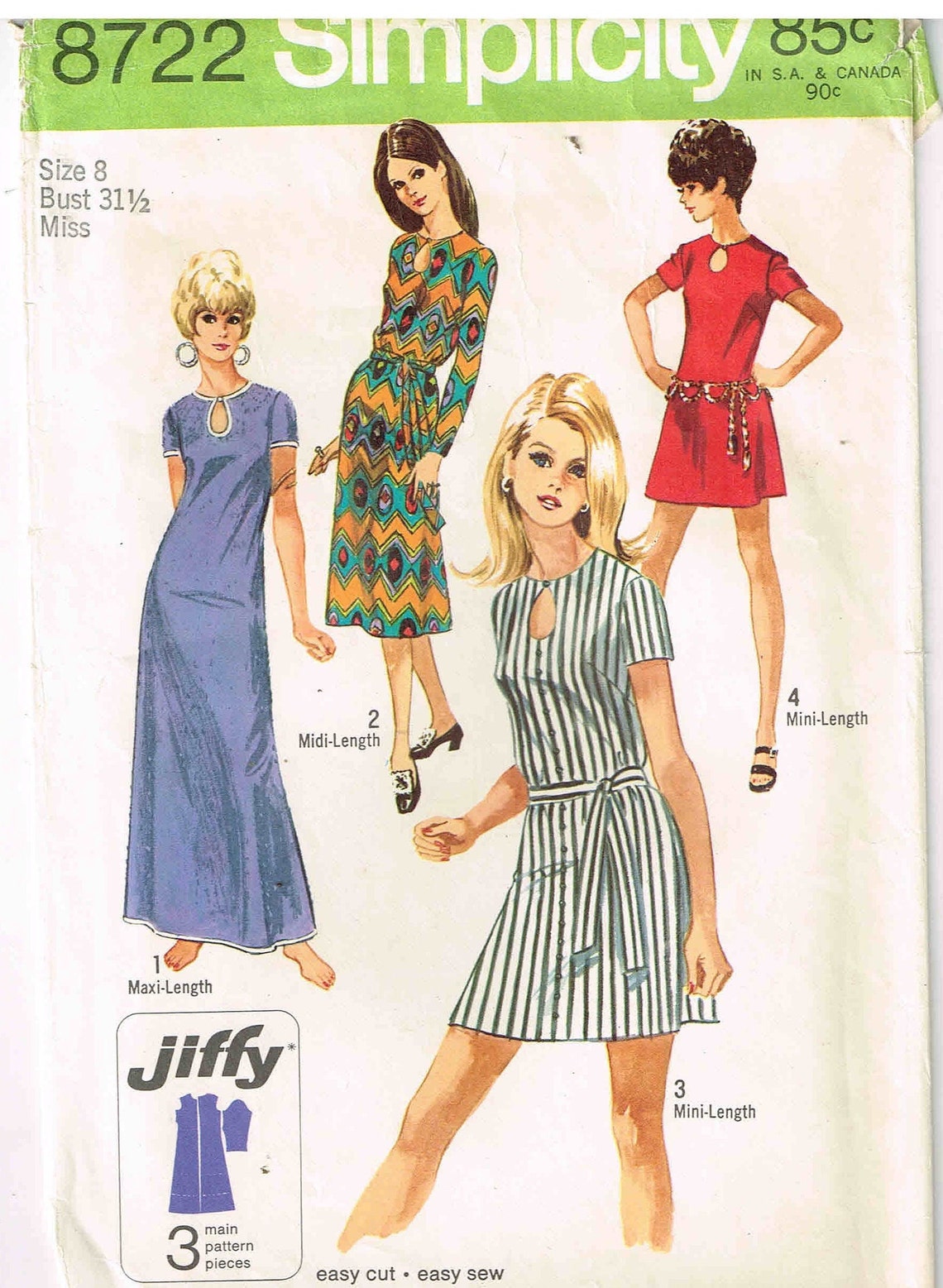 Sewing Pattern Misses A Line Dress Maxi Midi and Mini - Etsy
