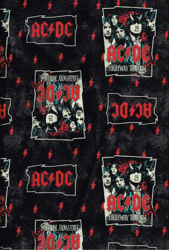 AC/DC Rock Band Logo Highway to Hell Sewing Fabric Red Black - Etsy