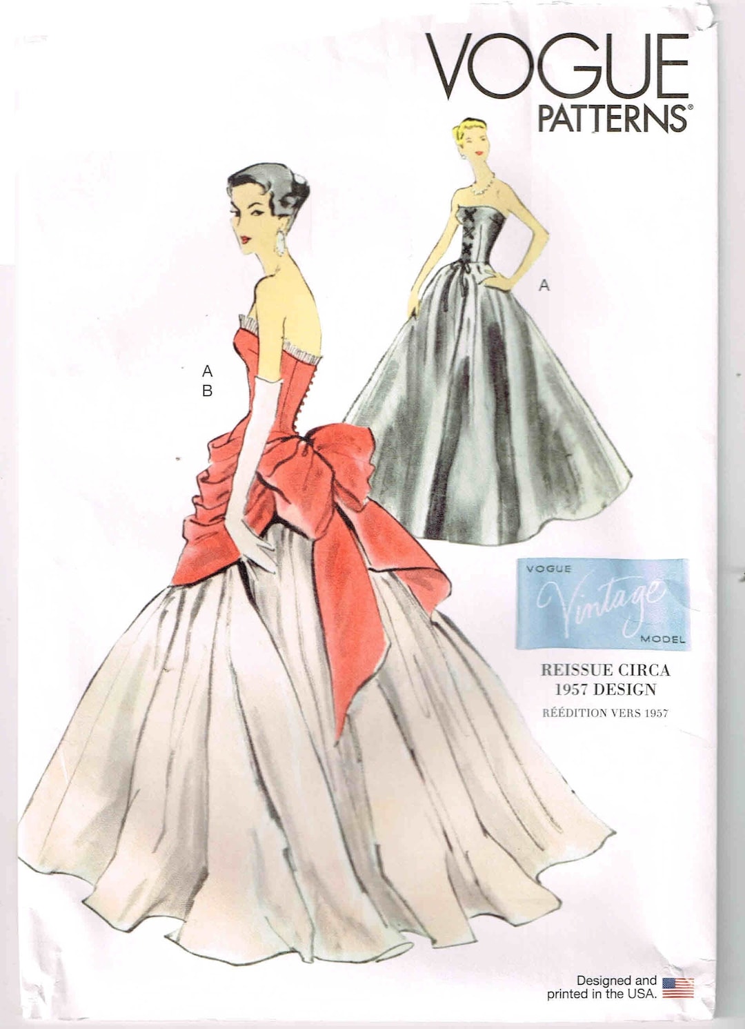 Vogue Vintage V1931 Reissued Ball Gown Dress and Overbodice Pannier ...