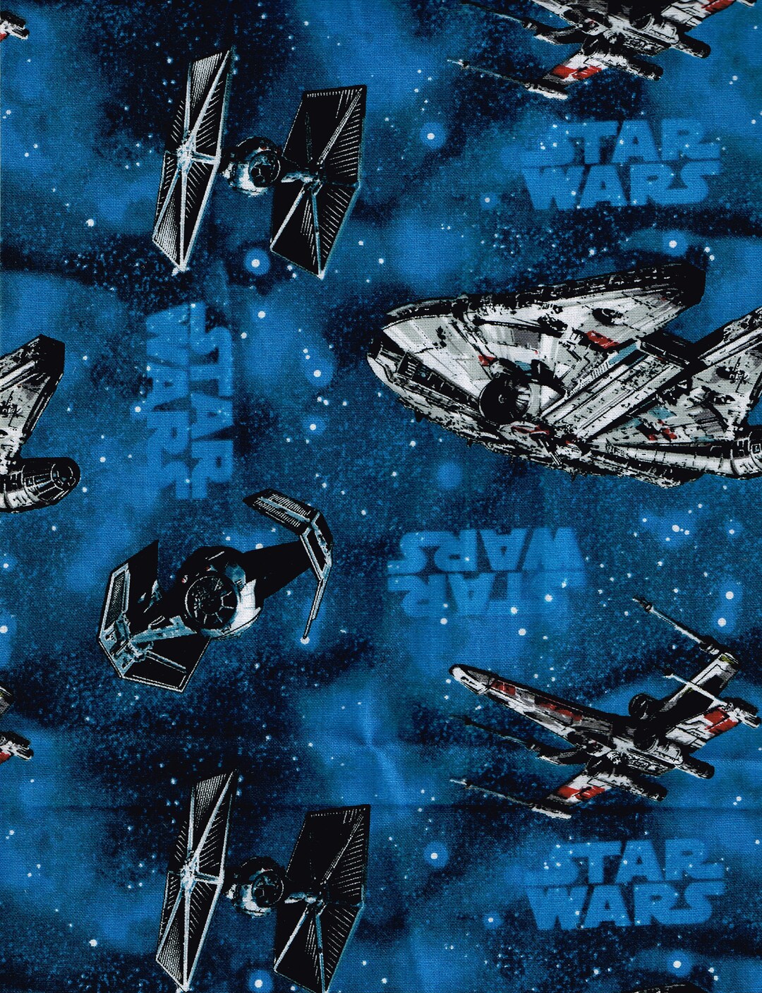 Millennium Falcon Star Wars Spaceship Fabric Navy, Black, Gray Material ...