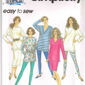 Sewing Pattern Skirt, Legging Pants and Oversized Tops Simplicity 8664 Size XS S M L XL Uncut ...