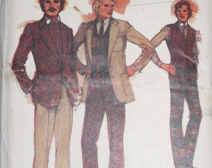 Mens Vintage 3 Piece Suit Sewing Pattern Size 38 - Etsy