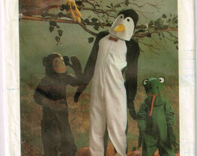 Adult Animal Costume Penguin, Monkey and Frog Jumpsuit Halloween Sewing ...
