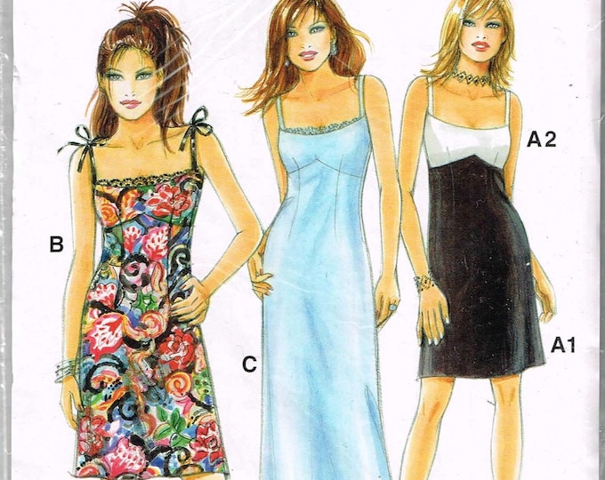 Slip Dress Sewing Pattern Neue Mode Stil Low Cut Neckline Sundress Size ...
