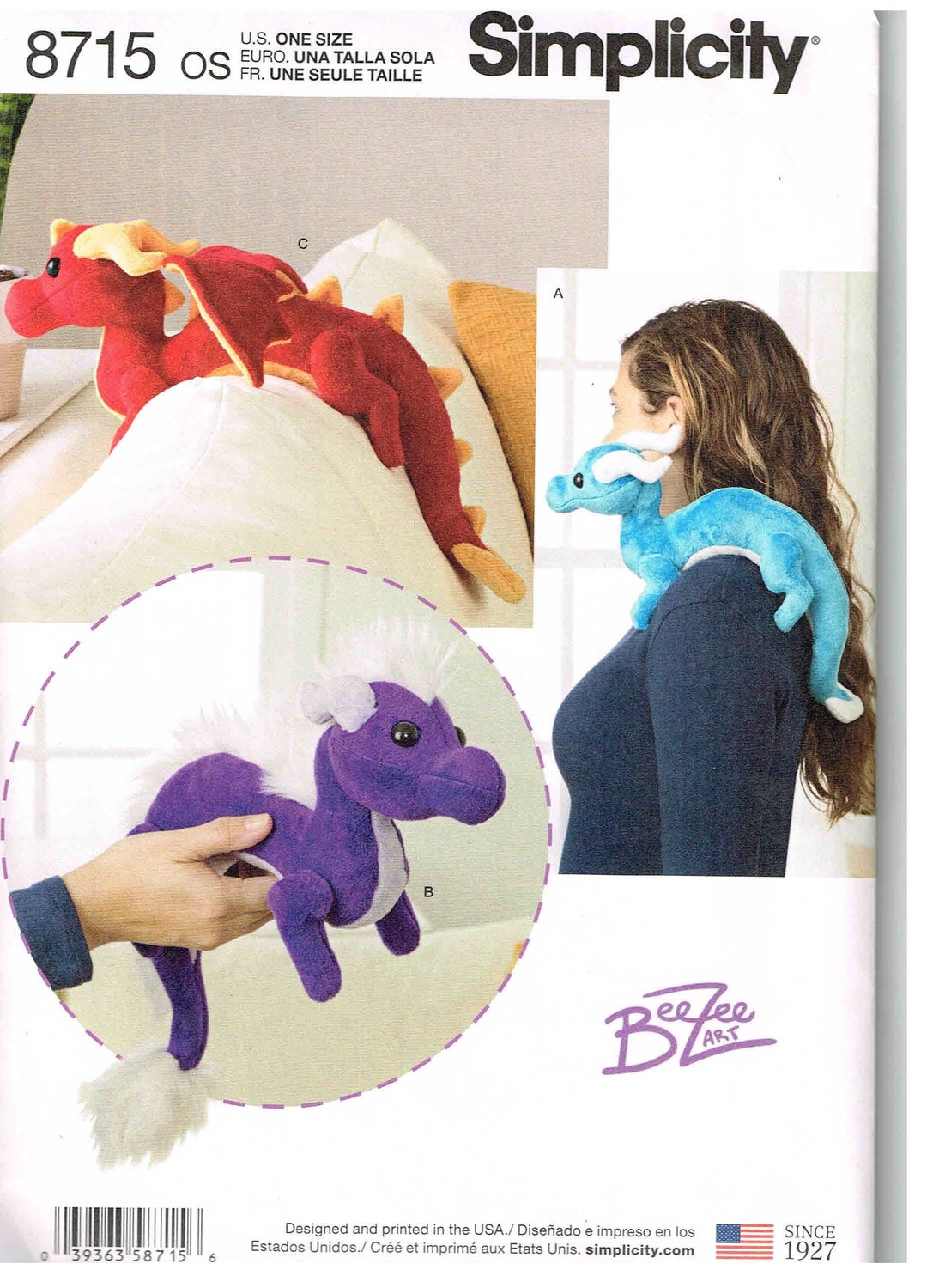 Sewing Pattern Plush Dragons Stuffed Craft Toy Simplicity - Etsy