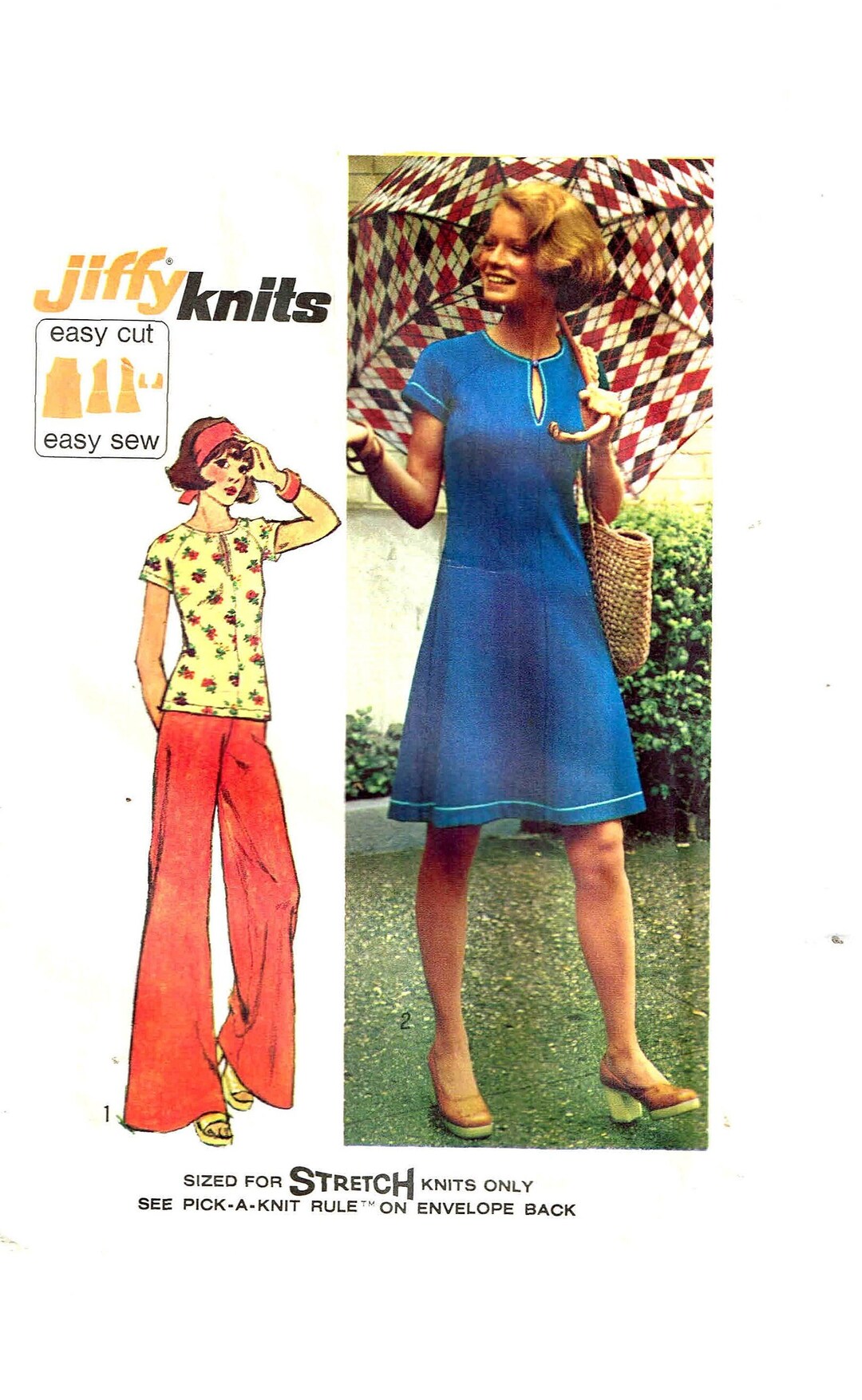 Vintage 1970s Keyhole Neckline Dress, Tunic Top, Pants Simplicity 6027 ...