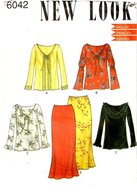 Sewing Pattern Blouse and Long Skirt New Look 6042 Ladies Size - Etsy