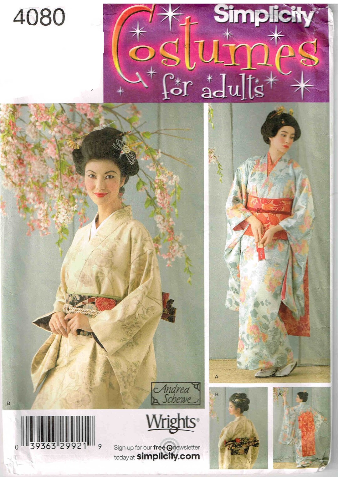 Sewing Pattern Kimono Simplicity 4080 Japanese Clothing Halloween ...