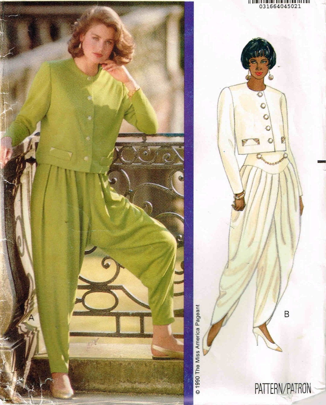 Harem Pants Sewing Pattern Drop Crotch Misses Butterick 5010 Baggy ...