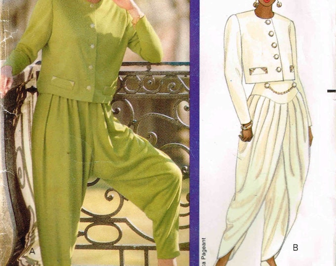 Harem Pants Sewing Pattern Drop Crotch Misses Butterick 5010 Baggy ...