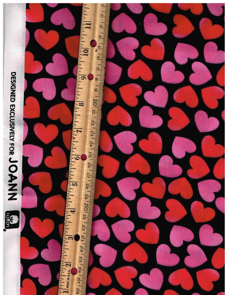 Tossed Ombre Hearts Valentine Day 100 Cotton Material Red Etsy
