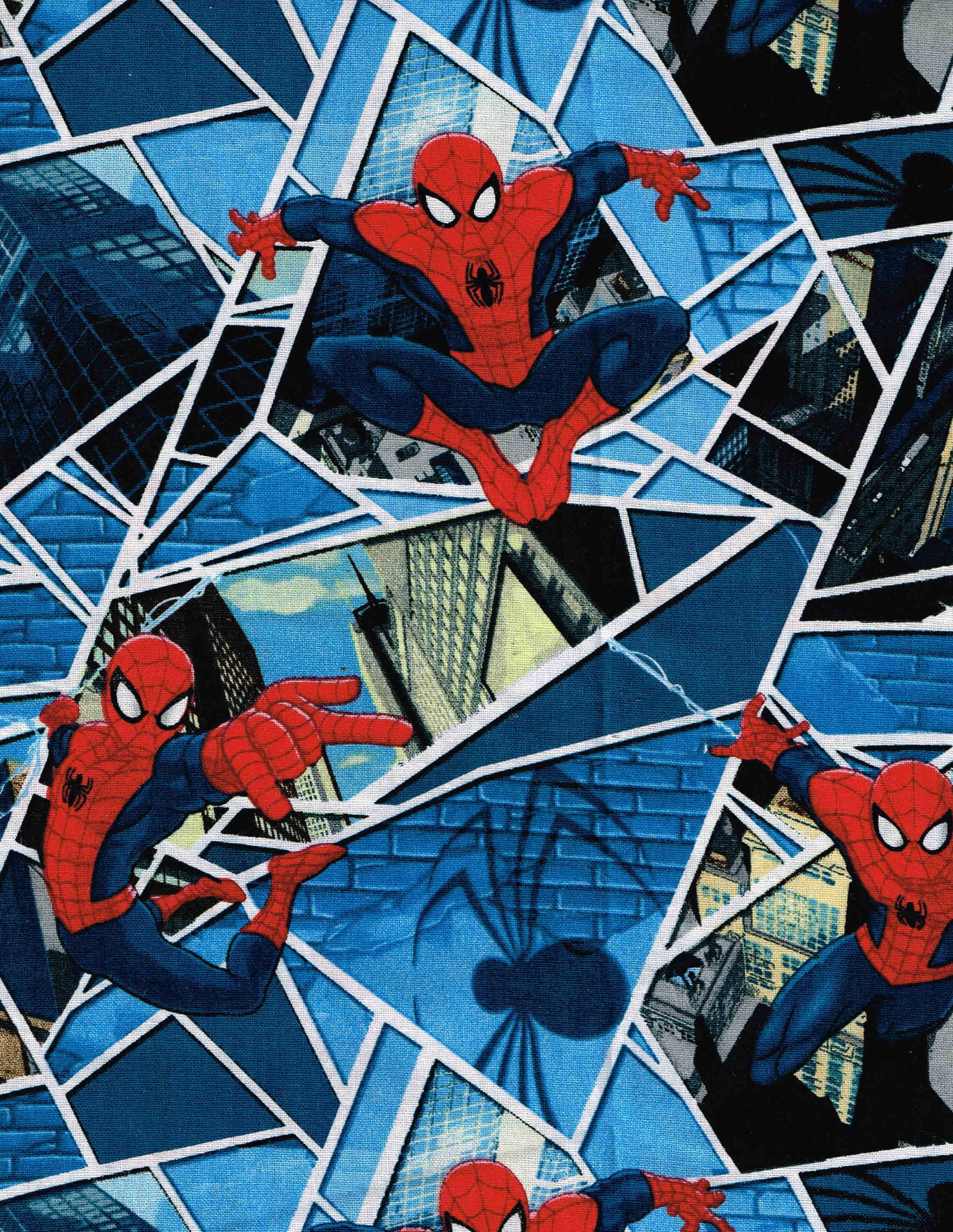 Marvel Comic Spiderman Panes Fabric 100% Cotton Sewing | Etsy