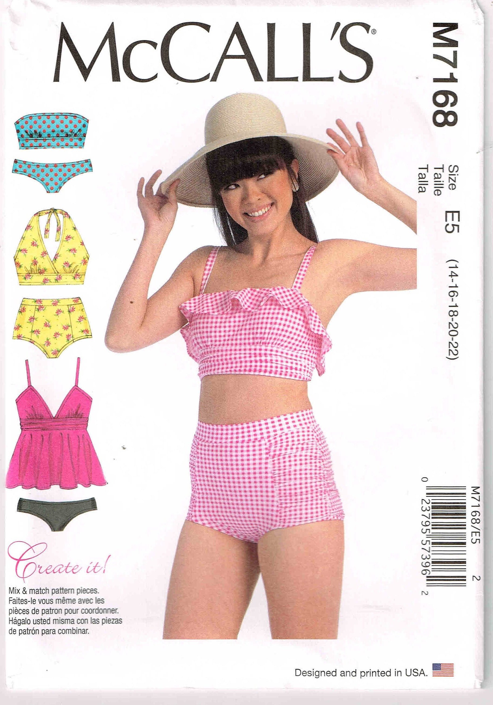 Sewing Pattern Mccalls 7168 Swimwear Misses 1 and 2 Piece - Etsy