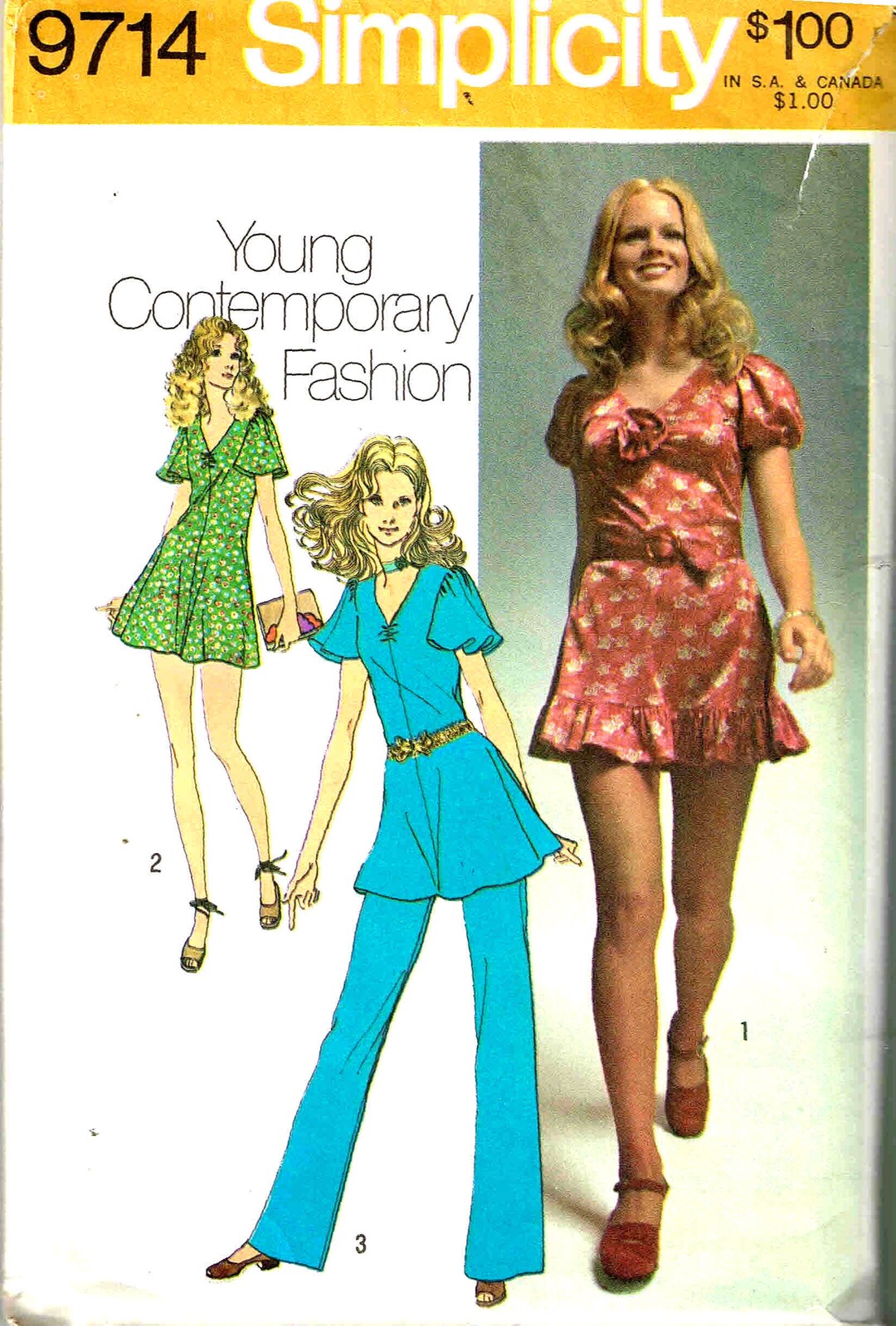 Simplicity 9714 Sewing Pattern Misses Short Dress, Bloomers and Pants V ...