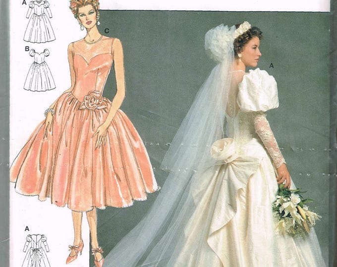 Burda Couture 4285 Sewing Pattern 1980s Wedding Dress Misses Burda 4285 ...