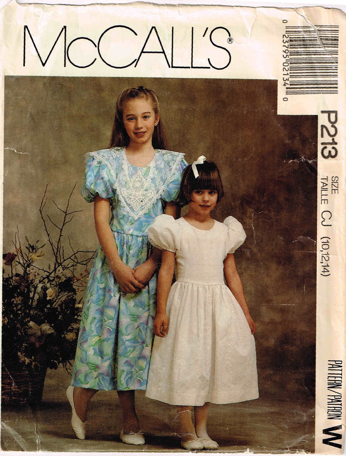 Sewing Pattern Girls Drop Waist Dress Lantern Sleeves Mccalls - Etsy