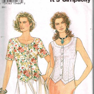 Simplicity 9012 Misses Vest Style Top Short or Sleeveless - Etsy