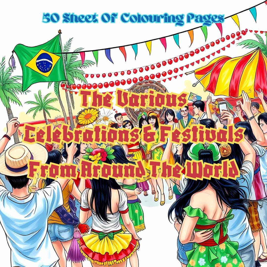 50 Coloring Pages of the Various Celebrations & Festivals From Around ...