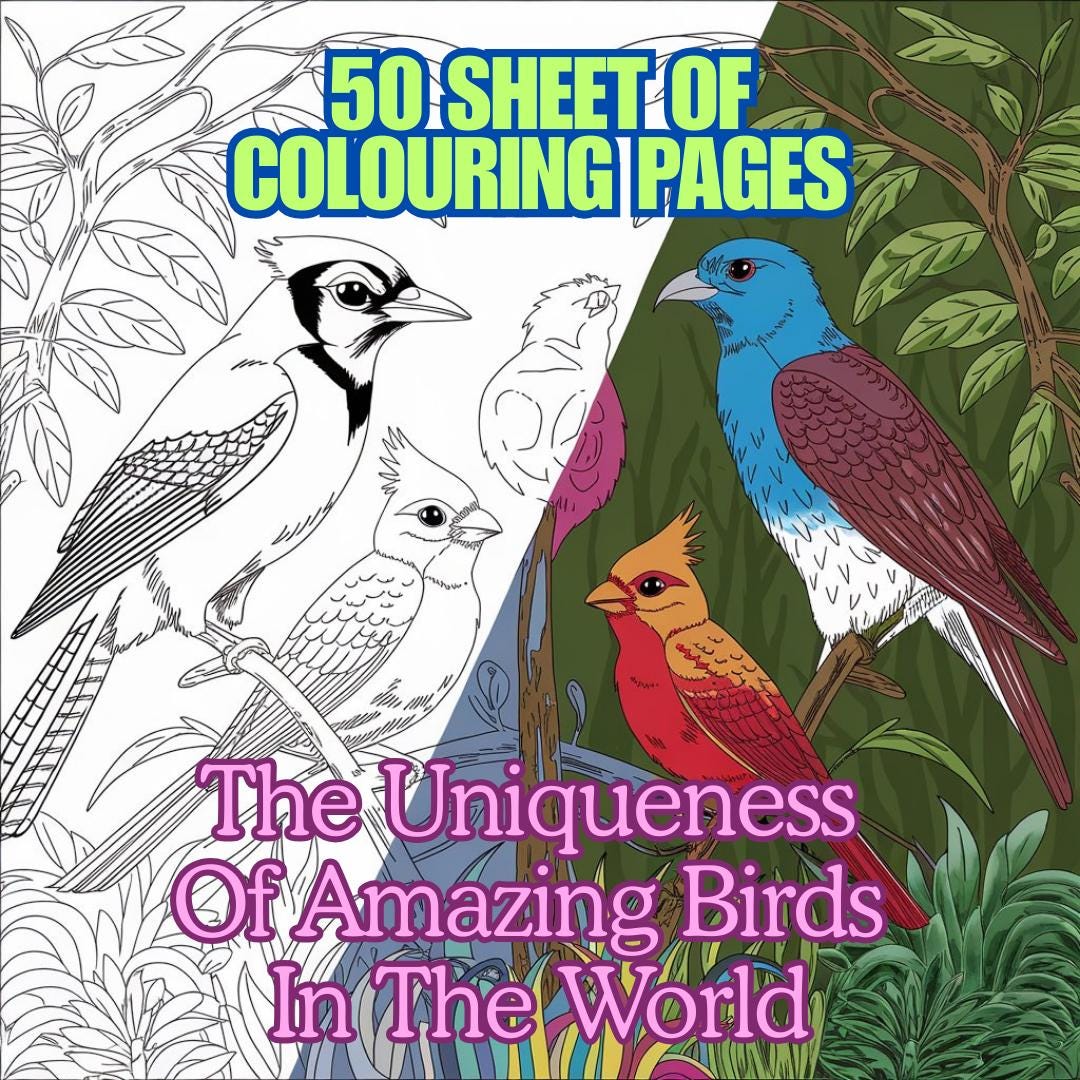 50 Coloring Pages of the Uniqueness of Amazing Birds in the World Kids ...