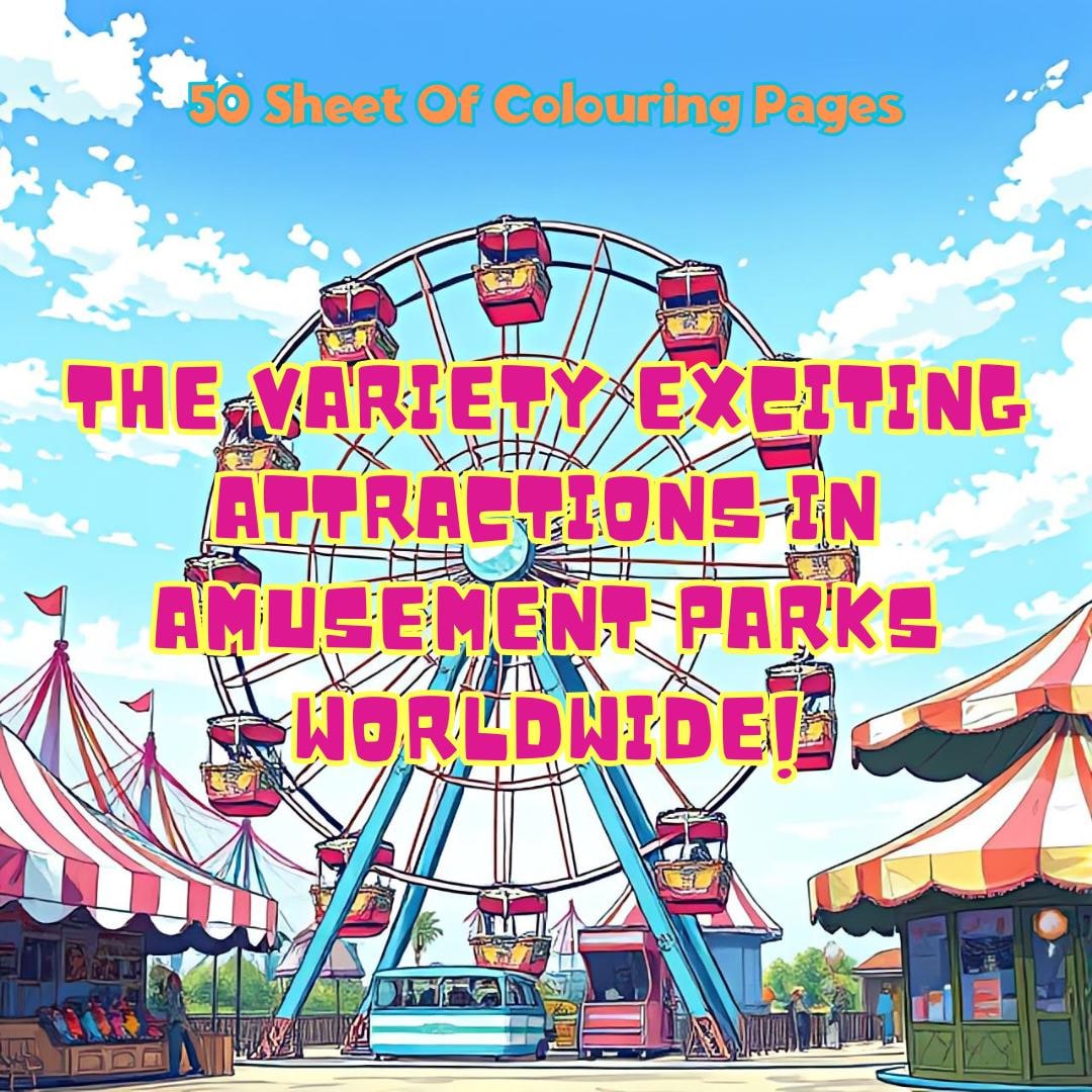50 Coloring Pages of the Variety Exciting Attractions in Amusement ...