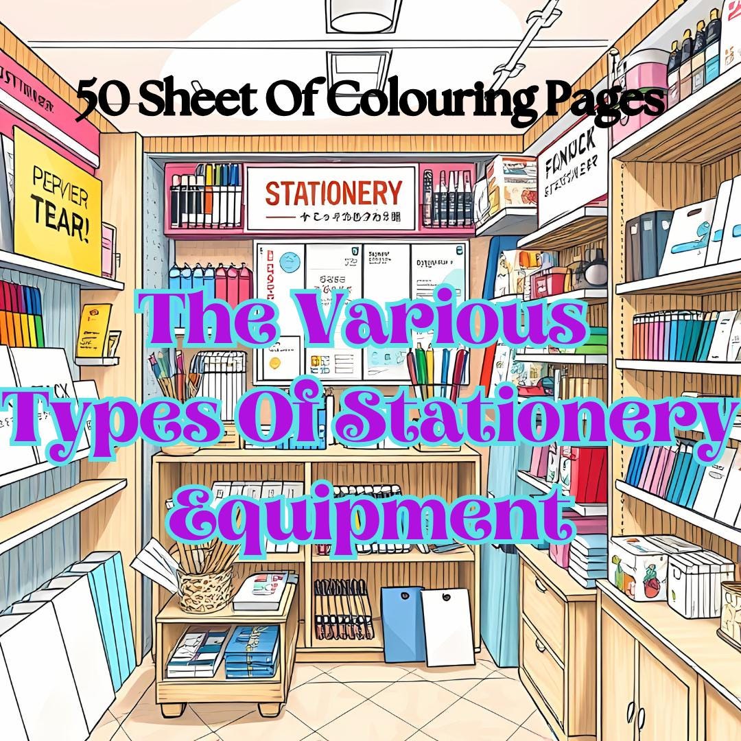 50 Coloring Pages of the Various Types of Stationery Equipment - Kids ...