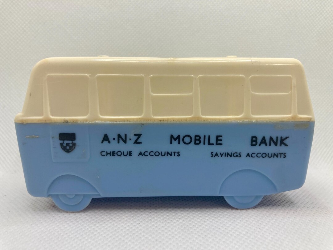 Bus Money Box, ANZ Bank 1959-1961 Blue & Cream Collectable Vintage ...