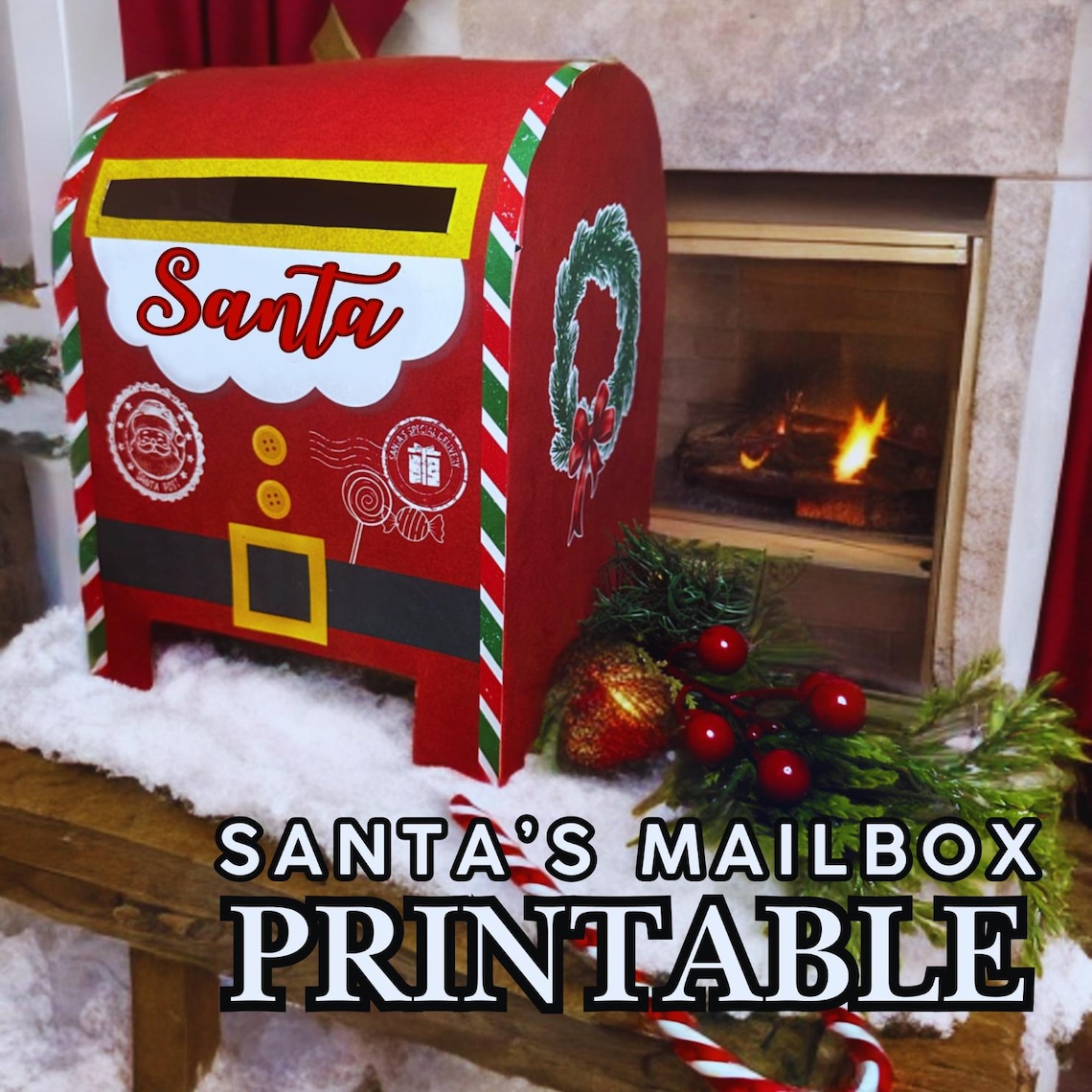 Santa Mailbox DIY - PRINTABLE - Etsy