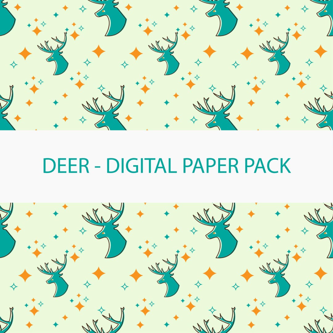 Deer Digital Paper Seamless Pattern | Woodland Animal Pattern | Forest ...