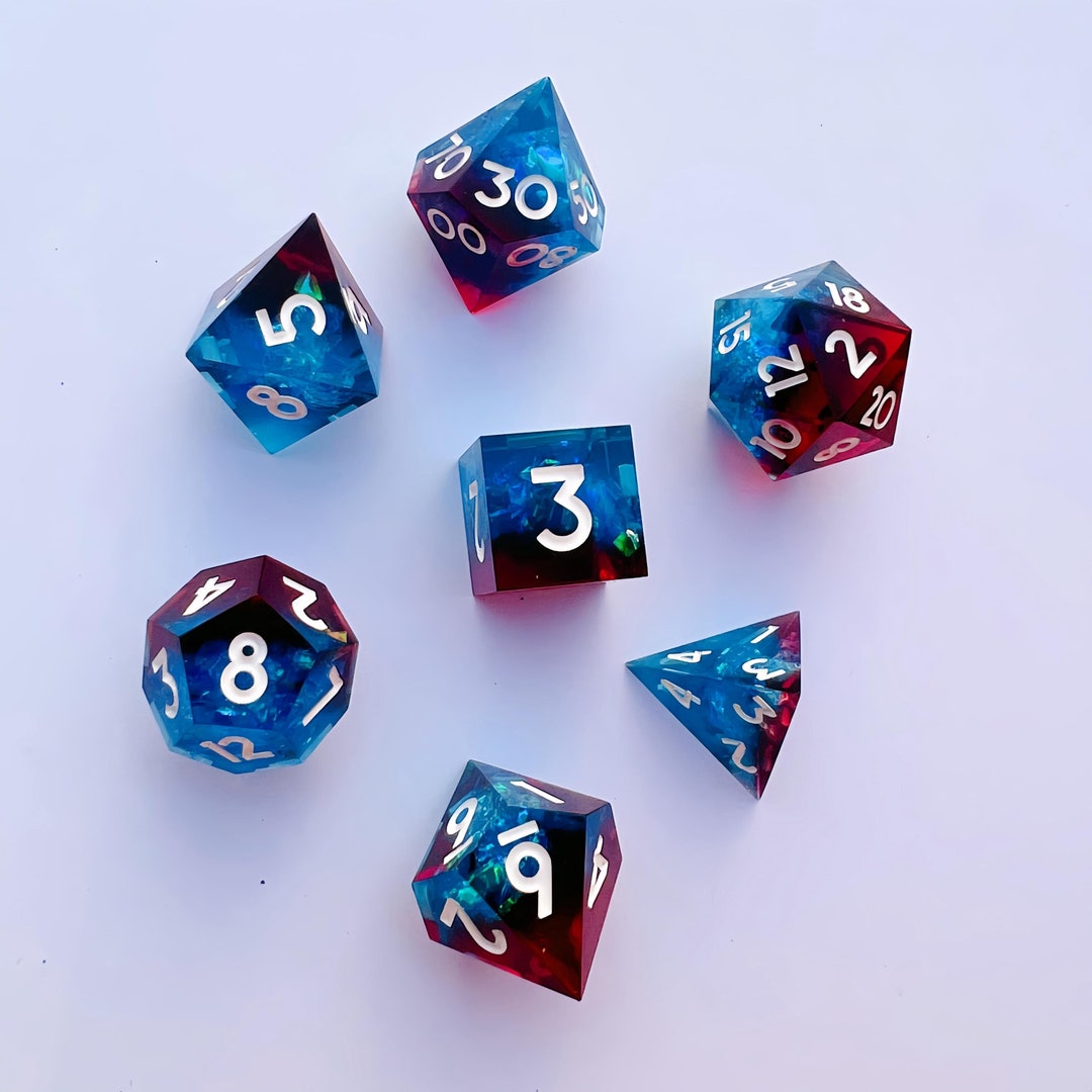 Red and Blue Resin Dice Set, DND Role-playing Games - Etsy UK