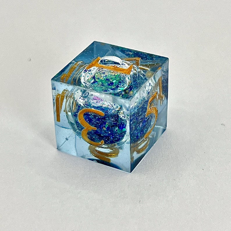Blue Liquid Core Resin Dice Set, DND Role Playing Games - Etsy UK