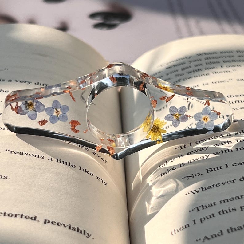 Forget-me-not Book Page Holder,flower Thumb Page Holder,resin Book Page ...