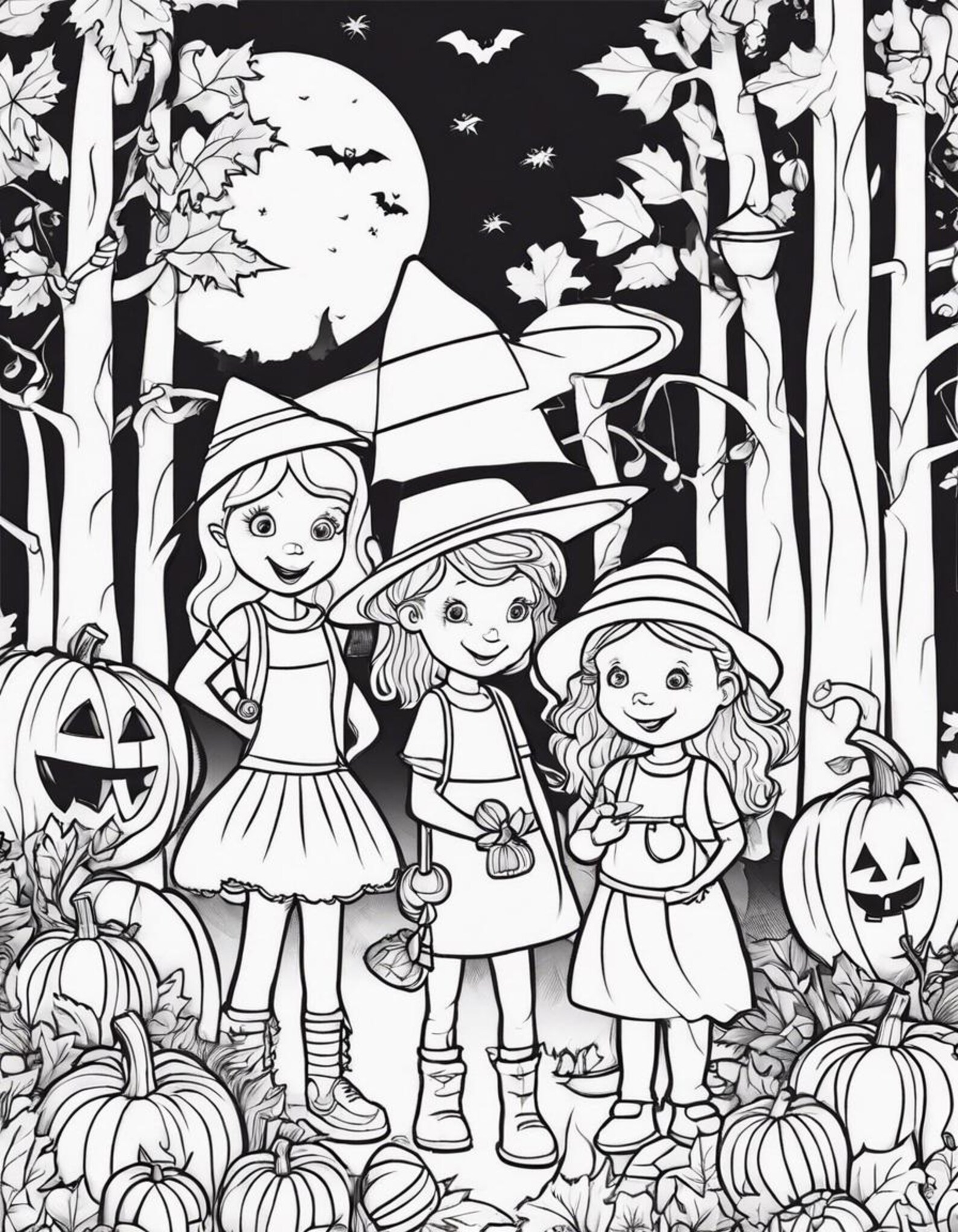 Cute Kids Halloween Coloring Book - Etsy