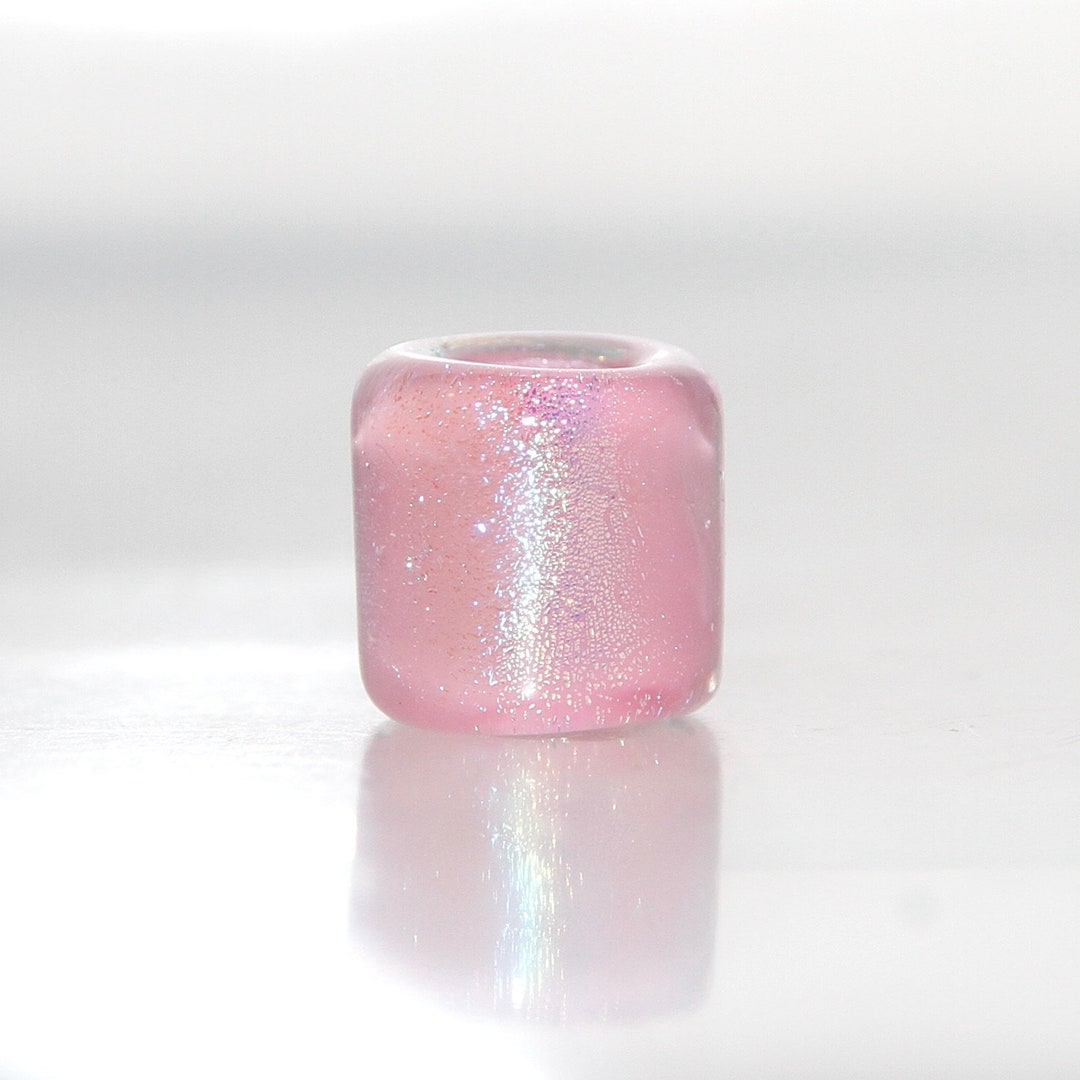 Shiny Pink Dichroic Handmade Glass Dread Bead 5mm Hole - Etsy