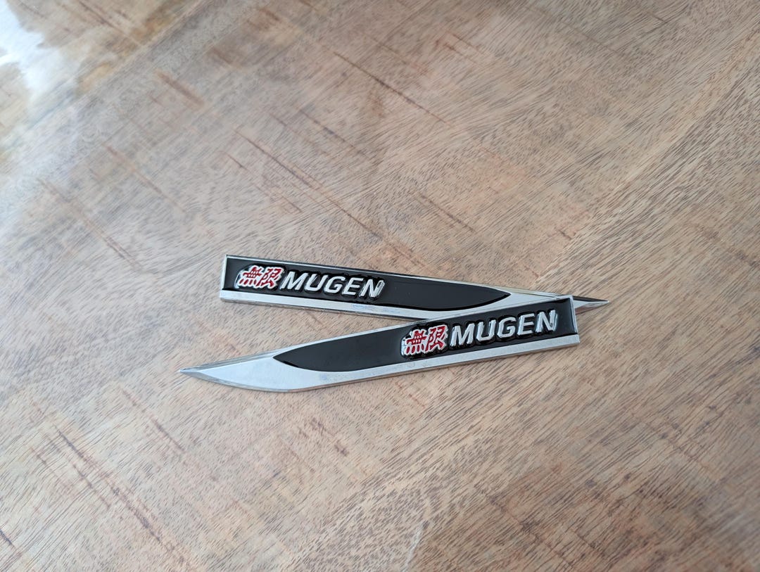 2 MUGEN Gray Black Metal Wing Logos 14.5cm×2.5cm - Etsy