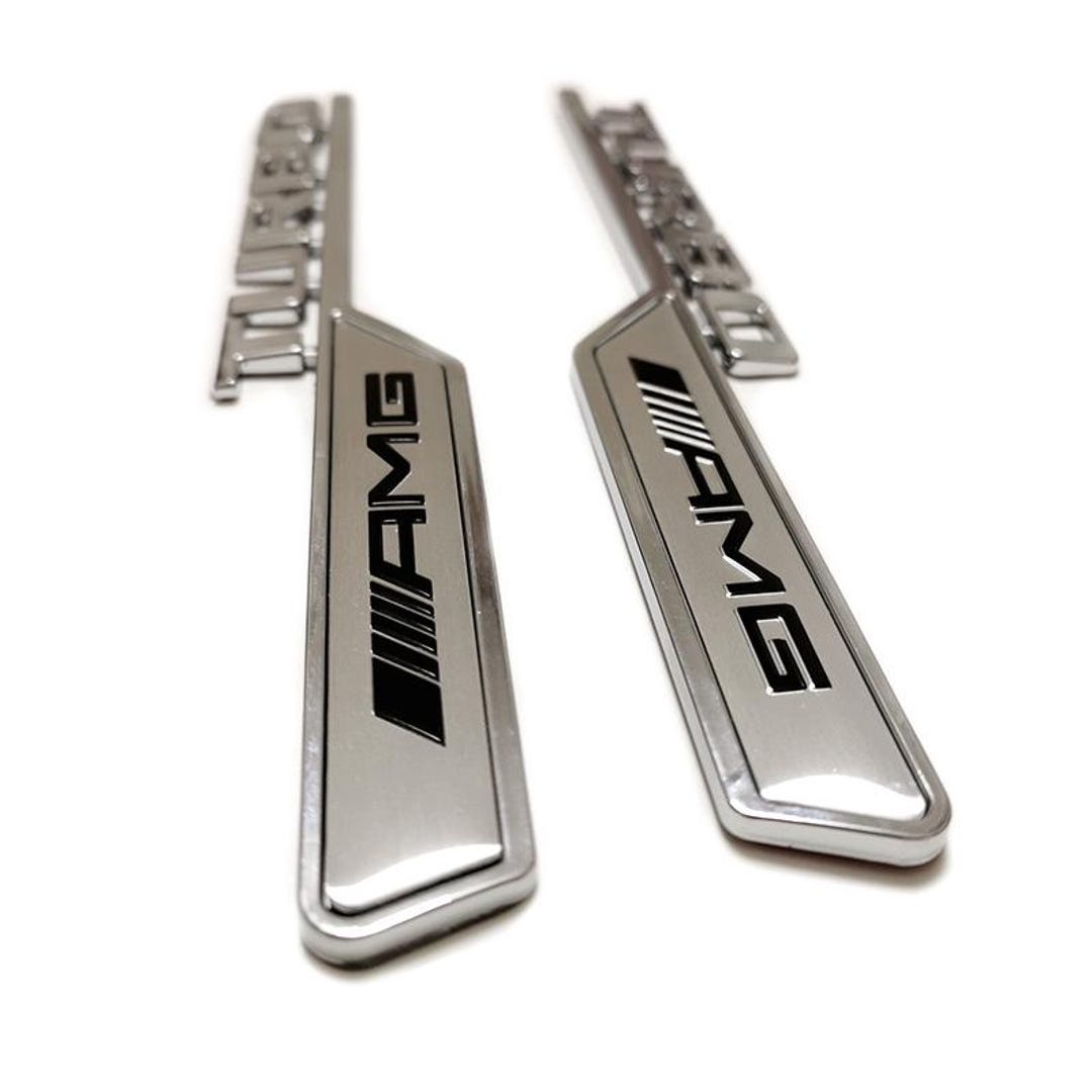2 AMG Turbo Emblems for Mercedes-benz Silver Grey 200 X 35 Mm - Etsy