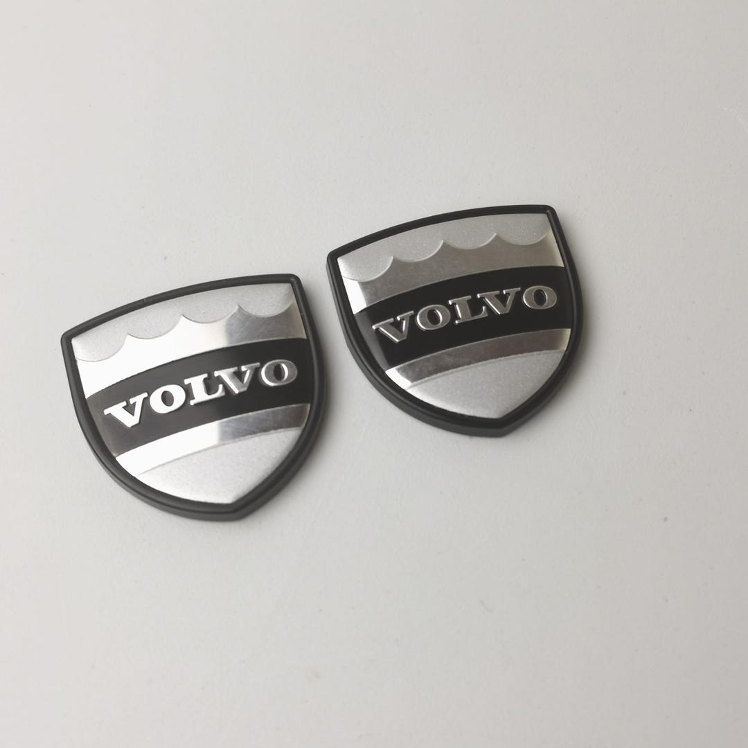 2 Volvo Logo Badges Side Wing Black Silver 40x40mm - Etsy
