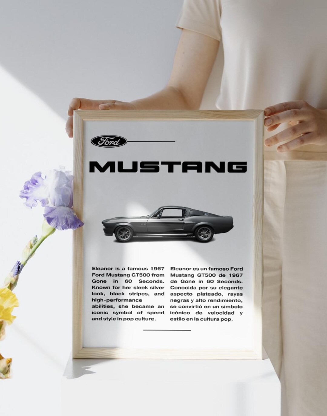 1967 Ford Mustang Eleanor Poster | Grey Mustang Digital Art Print ...