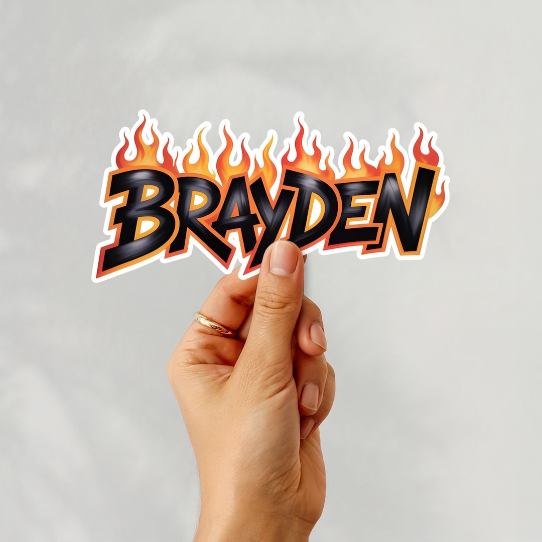 Custom Name Graffiti Flame Sticker – Personalized Vinyl Decal for Kids ...