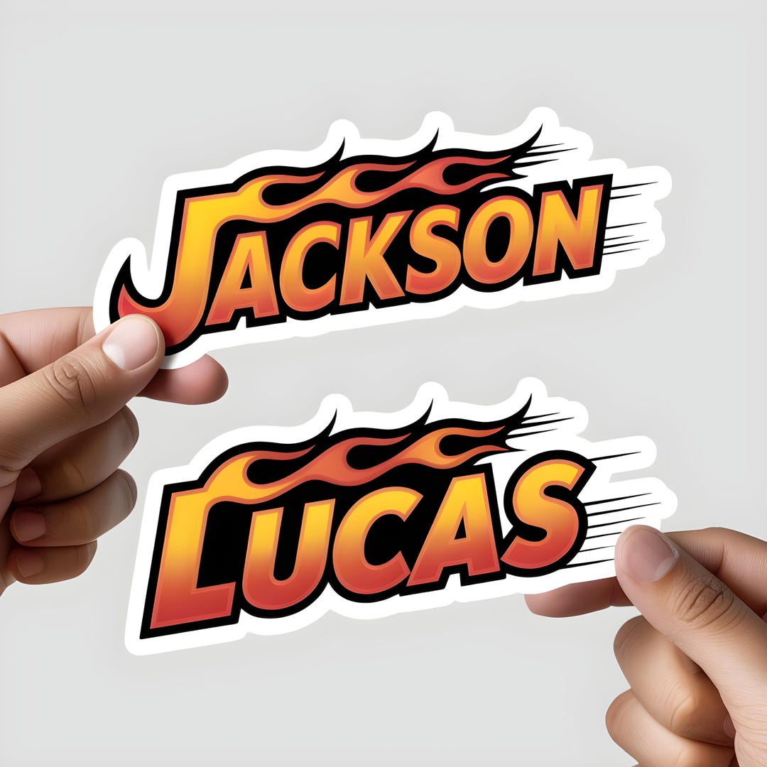 Custom Racing Car Name Sticker - Personalized Tag - Hot Car Style Vinyl ...