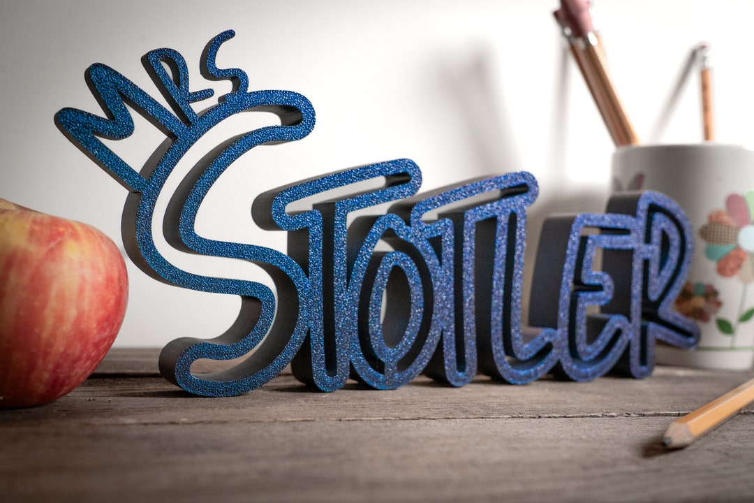 Custom Teacher Name Plate - Personalized Desk Decor, 3D Printed With ...