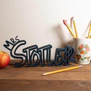 Custom Teacher Name Plate - Personalized Desk Decor, 3D Printed With ...
