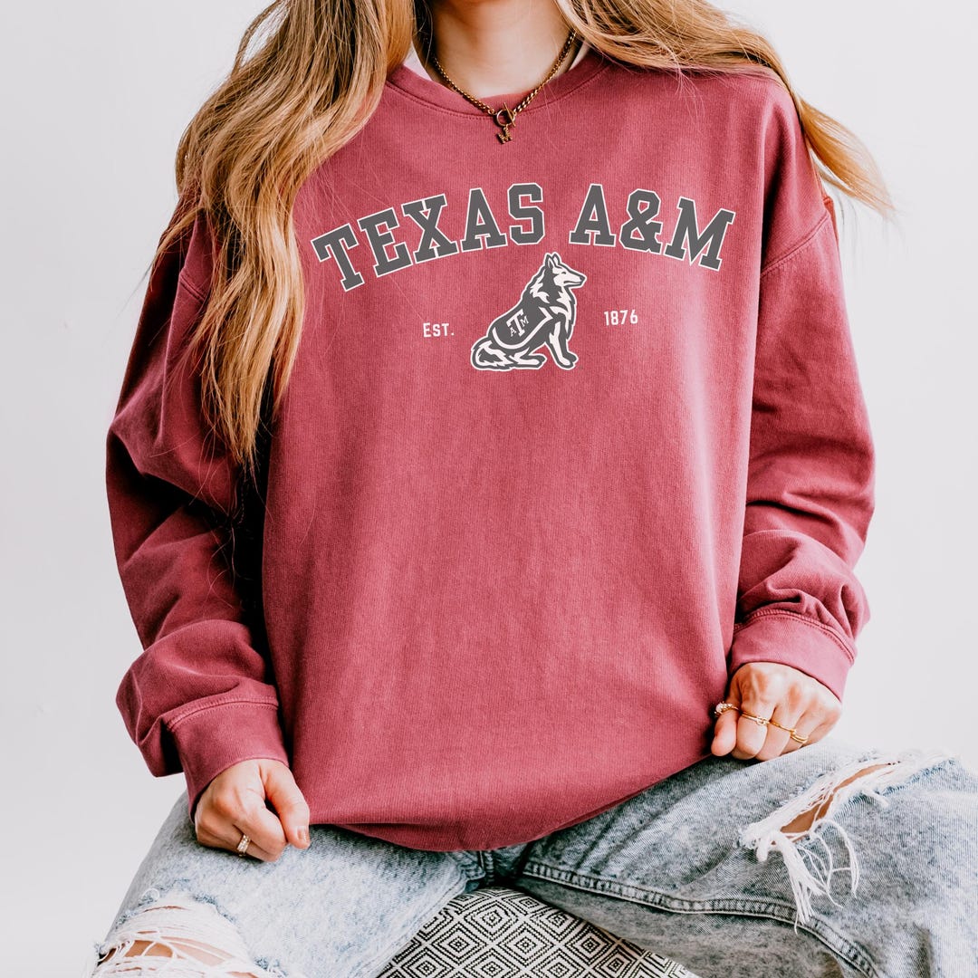 Texas A&M Comfort Colors Crewneck Sweatshirt, Aggies Gameday Apparel ...