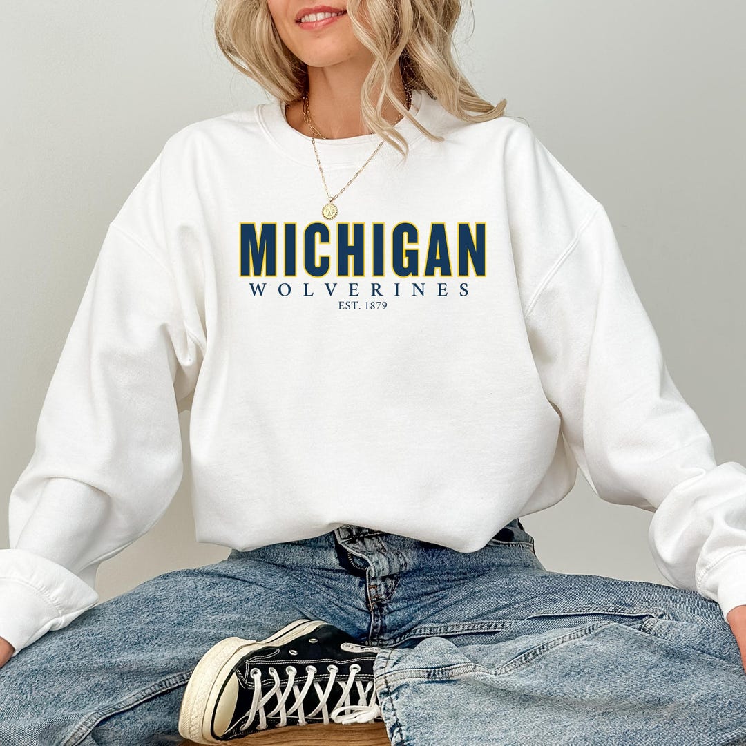 University of Michigan Crewneck Sweatshirt - Wolverines Gameday Apparel ...