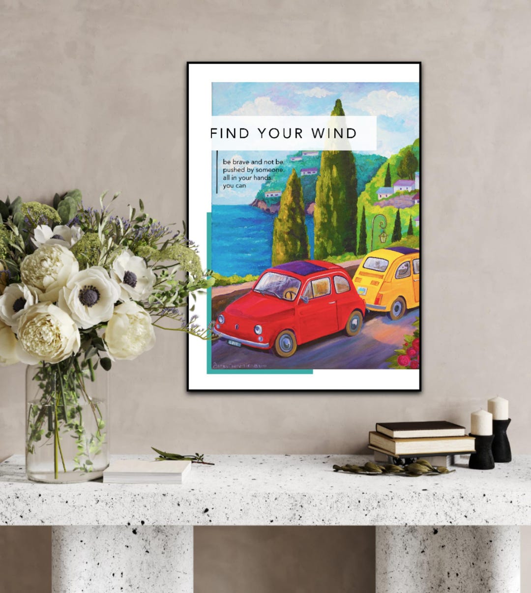 Italian Countryside Printable Poster, Motivational Wall Decor, Retro ...