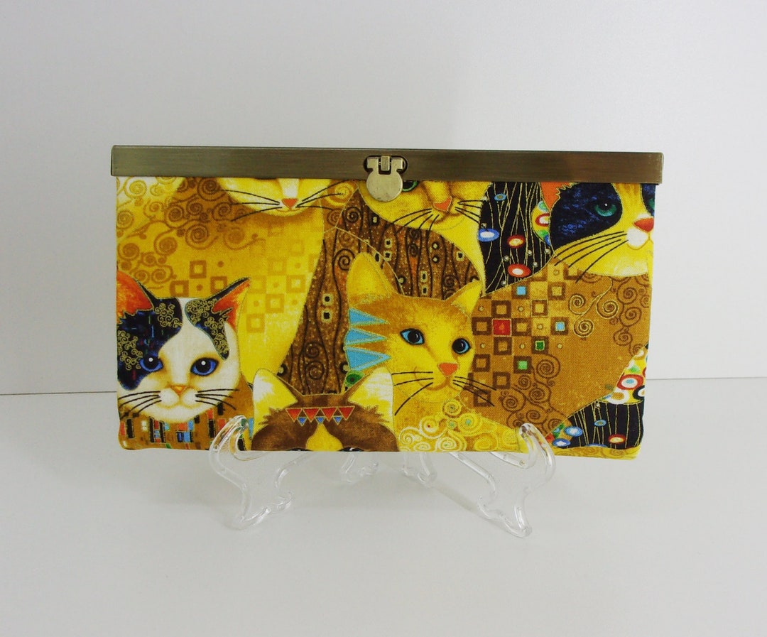 Woman's Wallet Cats Wallet DIVA Wallet Clutch Wallet Golden Bejeweled ...